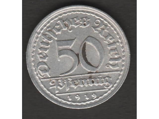 50 Pfennigs - 1919D - Nemačka