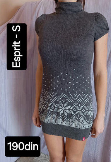 Esprit haljina rolka mini siva S/36