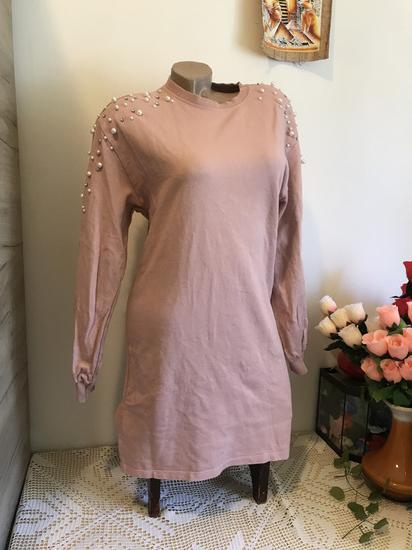 Bershka roze duks mini haljina S