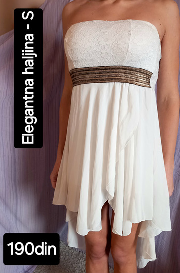 Elegantna haljina top bela S/36