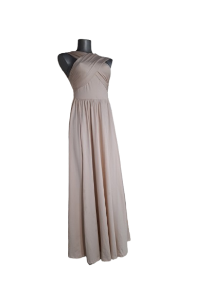 Elegantna nude svečana haljina – bezvremenska