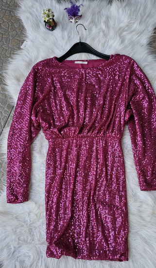 PS Fashion sljokicava roze haljina