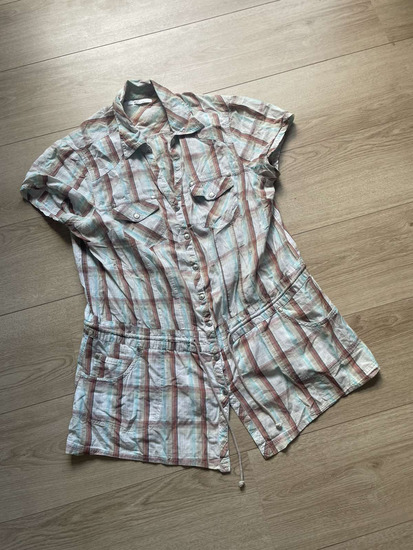 Karirana košulja haljina M/L