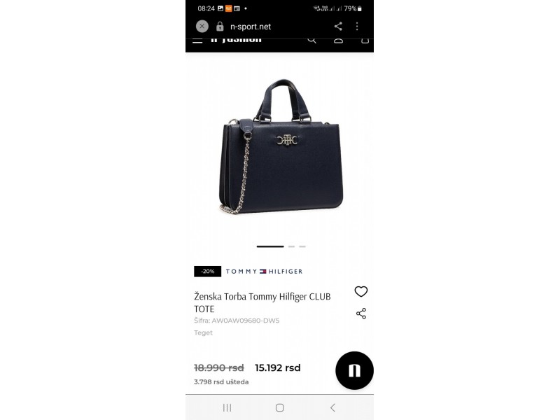 Original TOMMY HILFIGER torba kratko koriscena