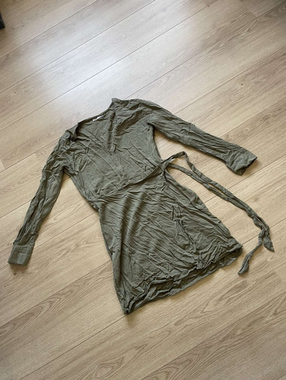Maslinasto zelena wrap haljina