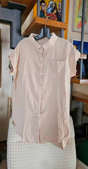 Apricot button-down pamučna košulja/ haljina, novo
