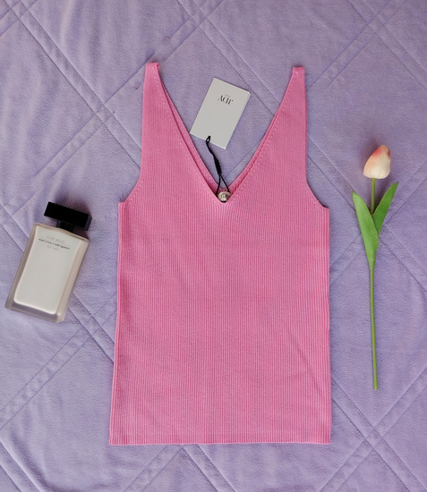 JDY NOVO roze pleteni top M/L (UNI)
