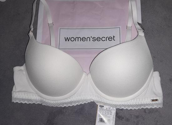 WS beli rebrasti pamuk,cipka push up 75B NOVO!%