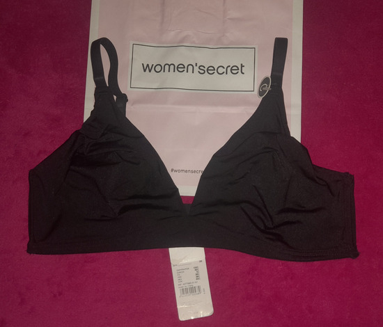 WS crni microfiber bralette bez žice 85C NOVO!%