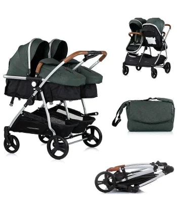 Kolica za blizance 3u1 Chipolino duo smart Basil