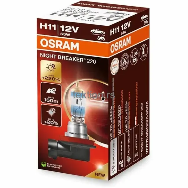 Osram auto sijalica Night Breaker 220 12V H11 55W +220% više svetlosti