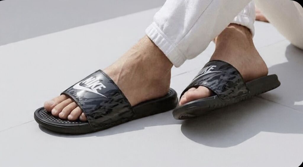 Nike muške papuče/slideri – crne - Model: sportske klizač-papuče sa