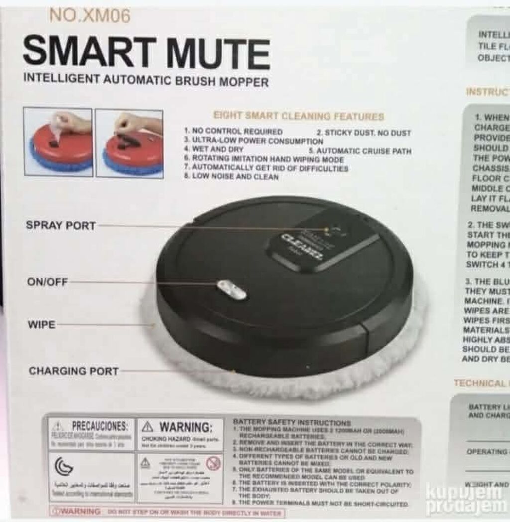 SMART MUTE – inteligentni automatski mop sa četkom (model NO.XM06) -