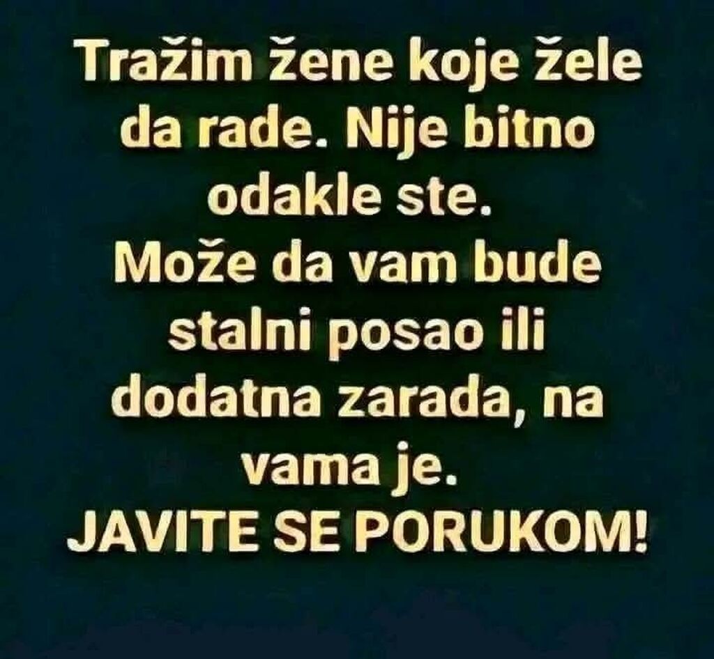 Ponuda rada za žene – moguć stalni posao ili dodatna zarada. Nije