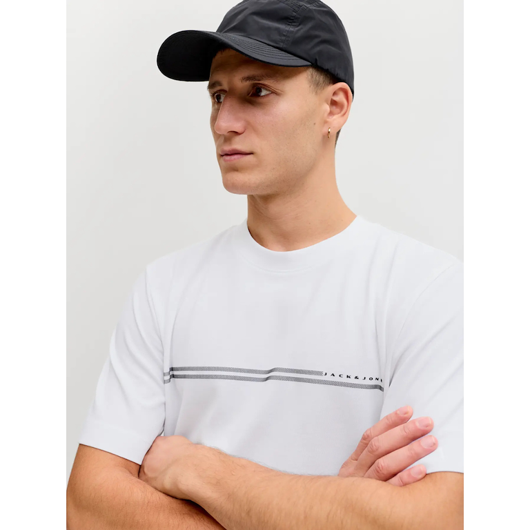 J&J Bela Muška Majica JCOFUSION CHEST BRAND
