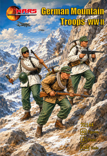 NEW! Mars 72144 German WWII Mountain Troops (40 Figures / 8 Poses)