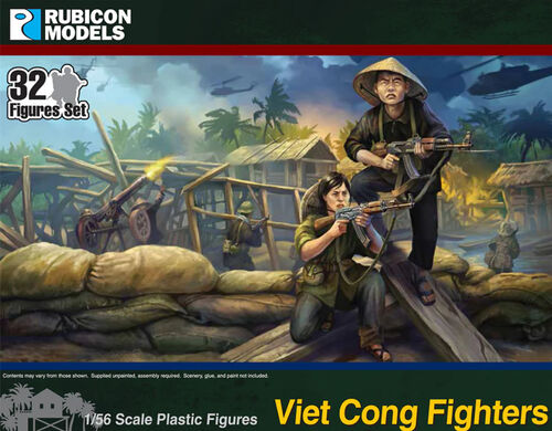 NEW! Rubicon Models 281001 Viet Cong Fighters and Command (32 Figures)