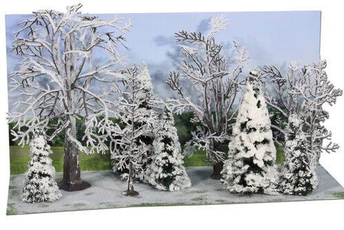 NEW! Heki 2101 Snowy Trees and Firs 7 - 14 cm (10 pcs)