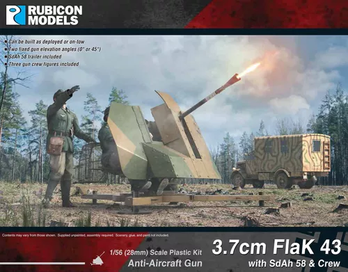 Rubicon Models 280074 German 3.7 cm Flak 43 with SdAh 58 Trailer and Crew