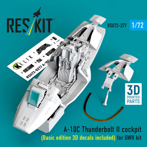 NEW! RES/KIT U72-0277 Fairchild A-10 C Thunderbolt II - Cockpit / Basic Edition - 3D Decals included (for GWH Kits / 3D-Printed)
