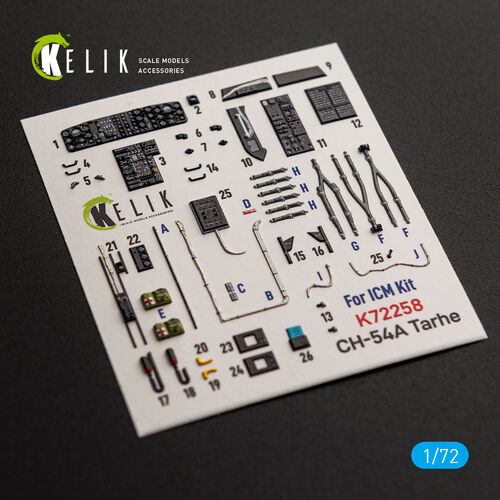 NEW! KELIK K72258 Sikorsky CH-54 A Tarhe - Interior 3D Decals (for ICM Kits)