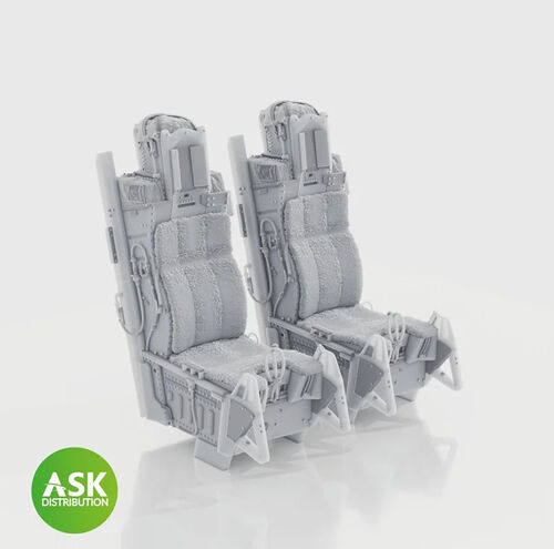 NEW! Art Scale Kit A48096 Lockheed Martin F-16 I Sufa - 3D-Printed ACES II Ejection Seats WITHOUT Seat Belts (2 pcs / for GWH Kits)