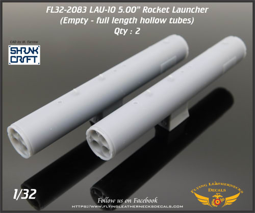 NEW! Flying Leathernecks 32-2083 LAU-10 - 5.00" Rocket Launcher (Empty / 2 pcs)