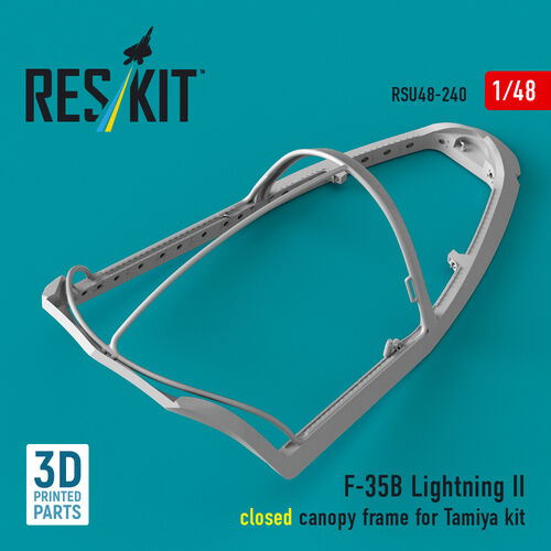 NEW! RES/KIT U48-0240 Lockheed Martin F-35 B Lightning II - CLOSED Canopy Frame (for Tamiya Kits / 3D-Printed)