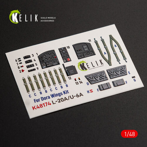 NEW! KELIK K48174 L-20A / U-6A - Type 1 Interior 3D Decals (for Dora Wings Kits)