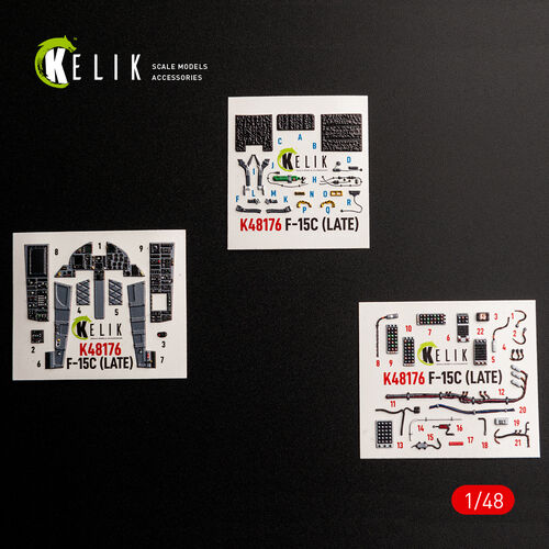 NEW! KELIK K48176 McDonnel Douglas F-15 C (Late) - Interior 3D Decals (for Hasegawa Kits)