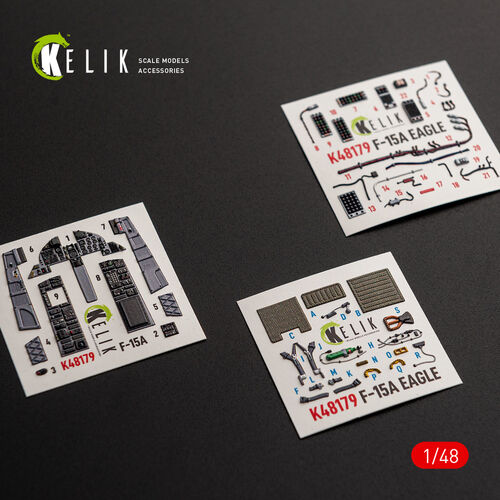 NEW! KELIK K48179 McDonnell Douglas F-15 A Eagle - Interior 3D Decals (for Hasegawa Kits)