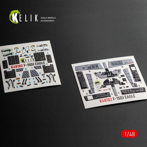 KELIK K48182 McDonnell Douglas F-15 DJ Eagle - Interior 3D Decals (for Hasegawa Kits)