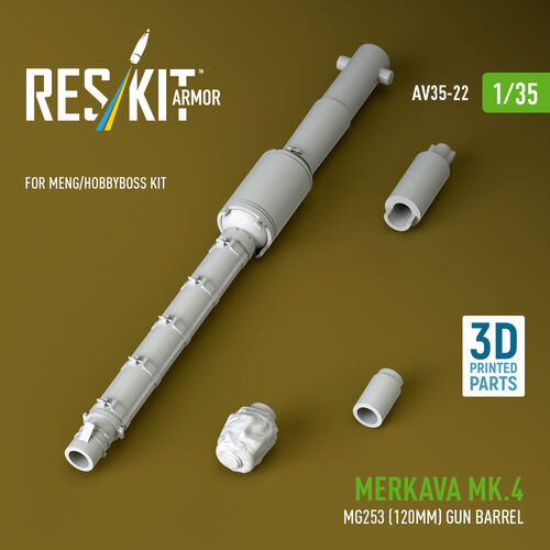 NEW! RES/KIT AV35-0022 Merkava Mk.4 - MG253 (120 mm) Gun Barrel (for Meng & Hobby Boss Kits / 3D-Printed)