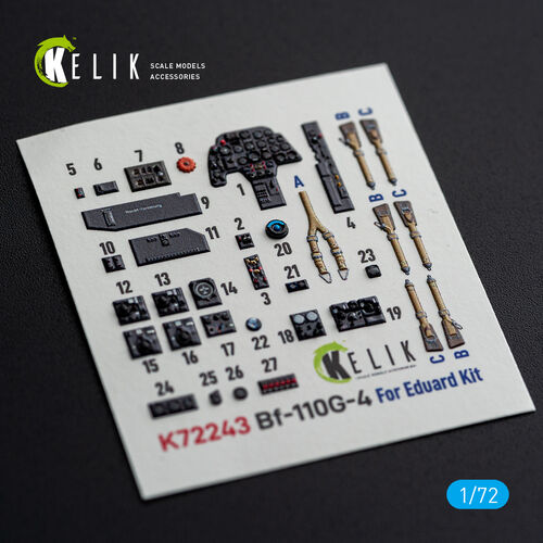 NEW! KELIK K72243 Messerschmitt Bf-110 G-4 - Interior 3D Decals (for Eduard Kits)