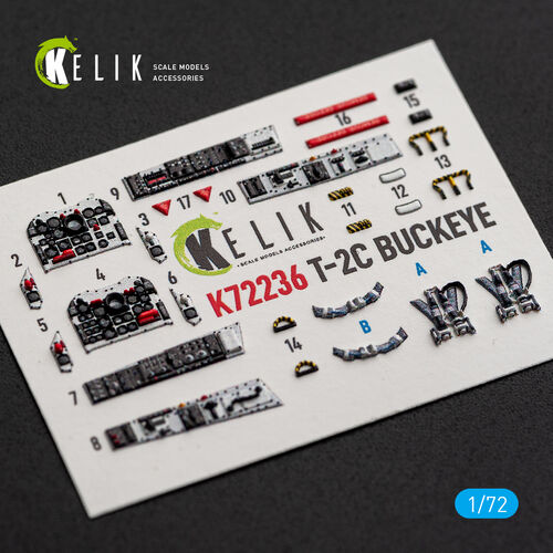 NEW! KELIK K72236 North American T-2 C Buckeye - Interior 3D Decals (for Wolfpack Kits)