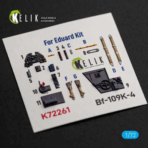 NEW! KELIK K72261 Messerschmitt Bf-109 K-4 - Interior 3D Decals (for Eduard Kits)