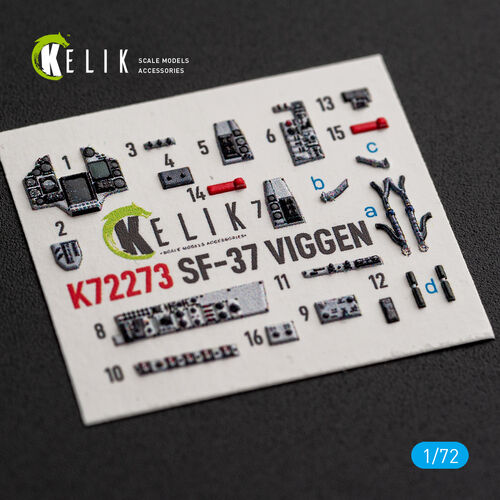 NEW! KELIK K72273 Saab SF-37 Viggen - Interior 3D Decals (for Special Hobby Kits)