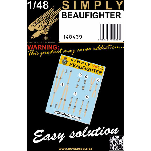 NEW! HGW Models 148439 Bristol Beaufighter - Seat Belts