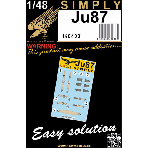 NEW! HGW Models 148438 Junkers Ju-87 Stuka - Seat Belts