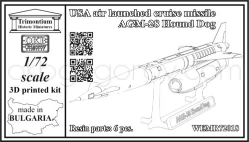 NEW! OKB Grigorov WEMR72018 AGM-28 Hound Dog - US Air Launched Cruise Missile (3D-Printed)