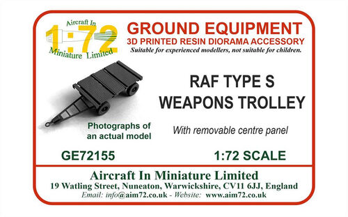 Aircraft In Miniature Ltd GE72155 RAF Type S Weapons Trolley