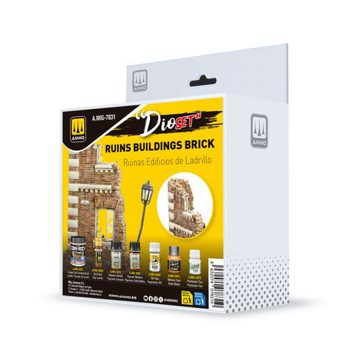 NEW! AMMO of Mig Jimenez A.MIG-7831 DIO SET : Ruins Buildings Brick