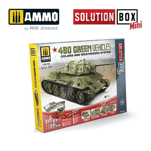 AMMO of Mig Jimenez A.MIG 7900 4BO Green Vehicles - Solution Box Mini 11