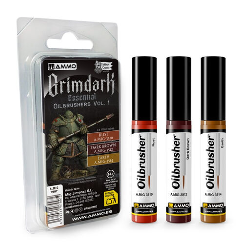 NEW! AMMO of Mig Jimenez A.MIG-7997 Grimdark Essential Oilbrushers Volume 1