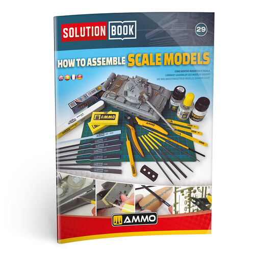 NEW! AMMO of Mig Jimenez 6605 Solution Book 29 - Beginners: How to Assemble Scale Models (Multilingual)