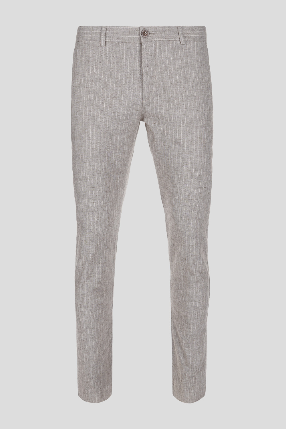 Bež melanž prugaste Chino pantalone 470P