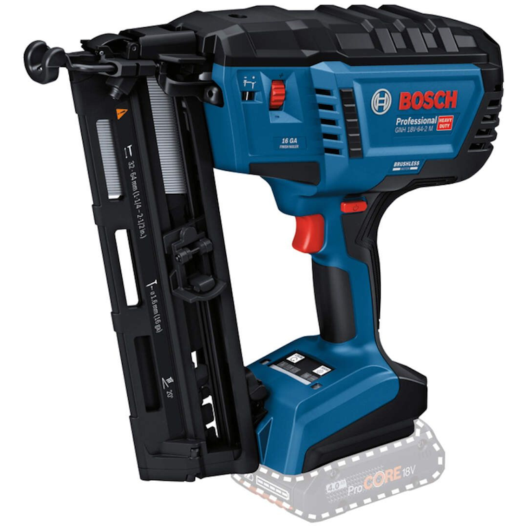 Bosch – Akumulatorski pištolj za eksere GNH 18V-64-2 M Professional 18V,bez baterije i punjača – 0601482000