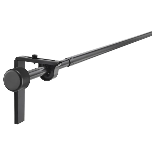 Kombinacija garnišne, sa zidnim/plafonskim nosačima/sa završecima crna, 70-120 cm