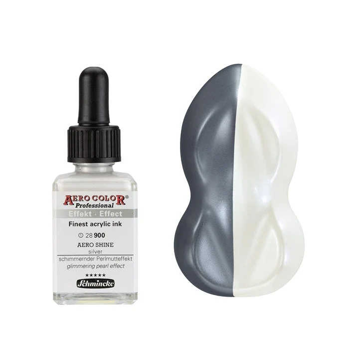 Akrilni tuš Schmincke AERO COLOR Professional Effect 28 ml – 900 AERO SHINE srebrna