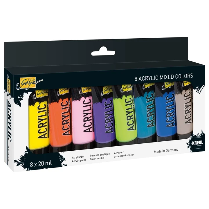 Akrilne boje Kreul Solo Goya / mešani set 8 x 20 ml